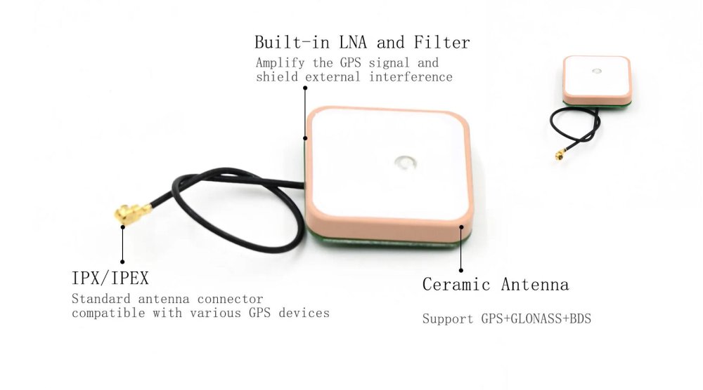 Aktivní keramická GPS anténa u.FL – 28dB High Gain Patch